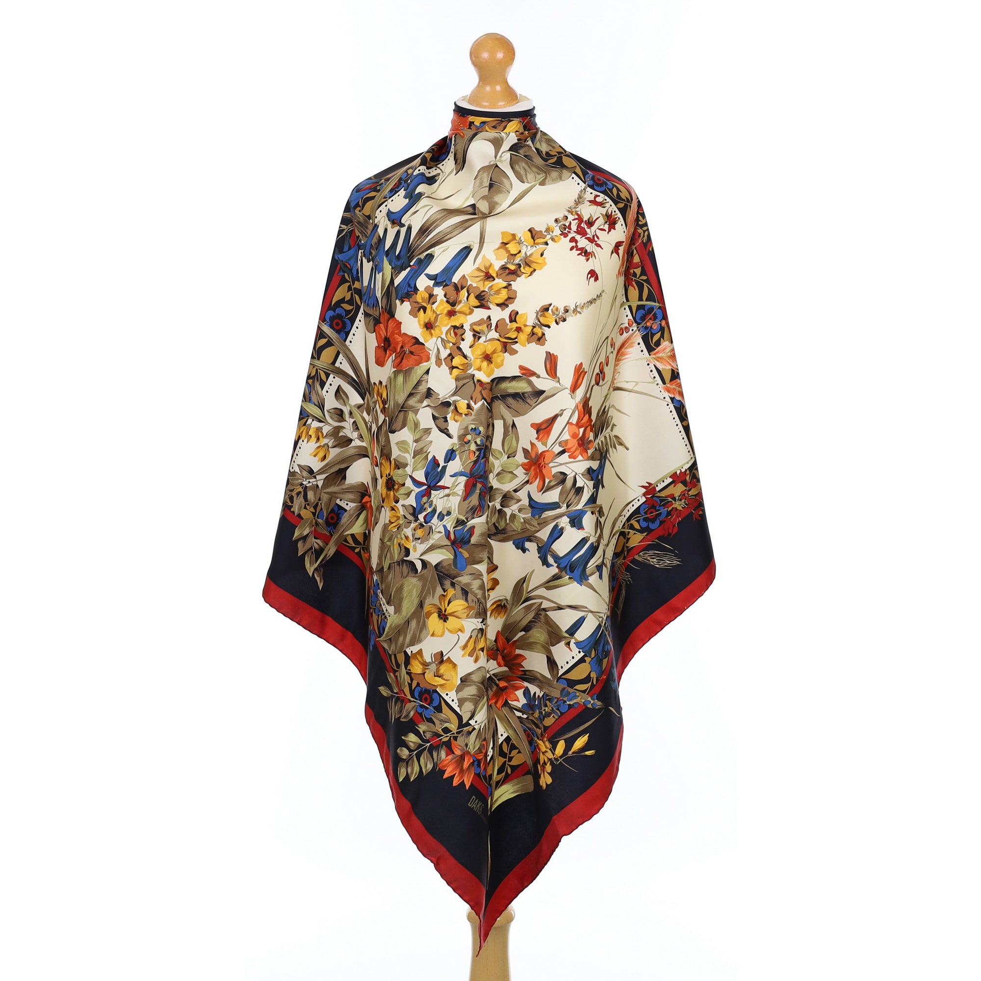 1980’s DAKS Floral Vintage Silk Scarf