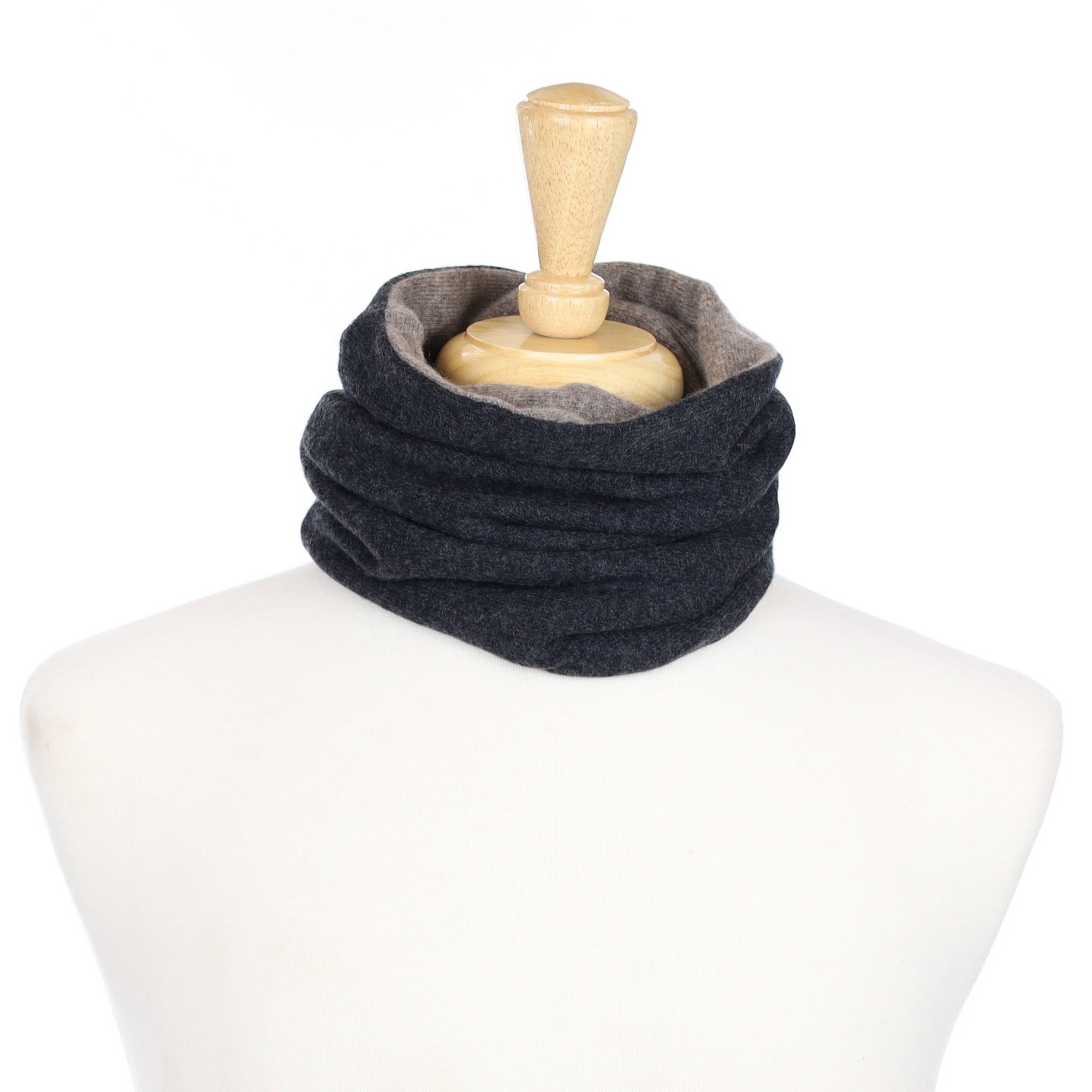Charcoal and Mocha Luxury Double Layered Snood