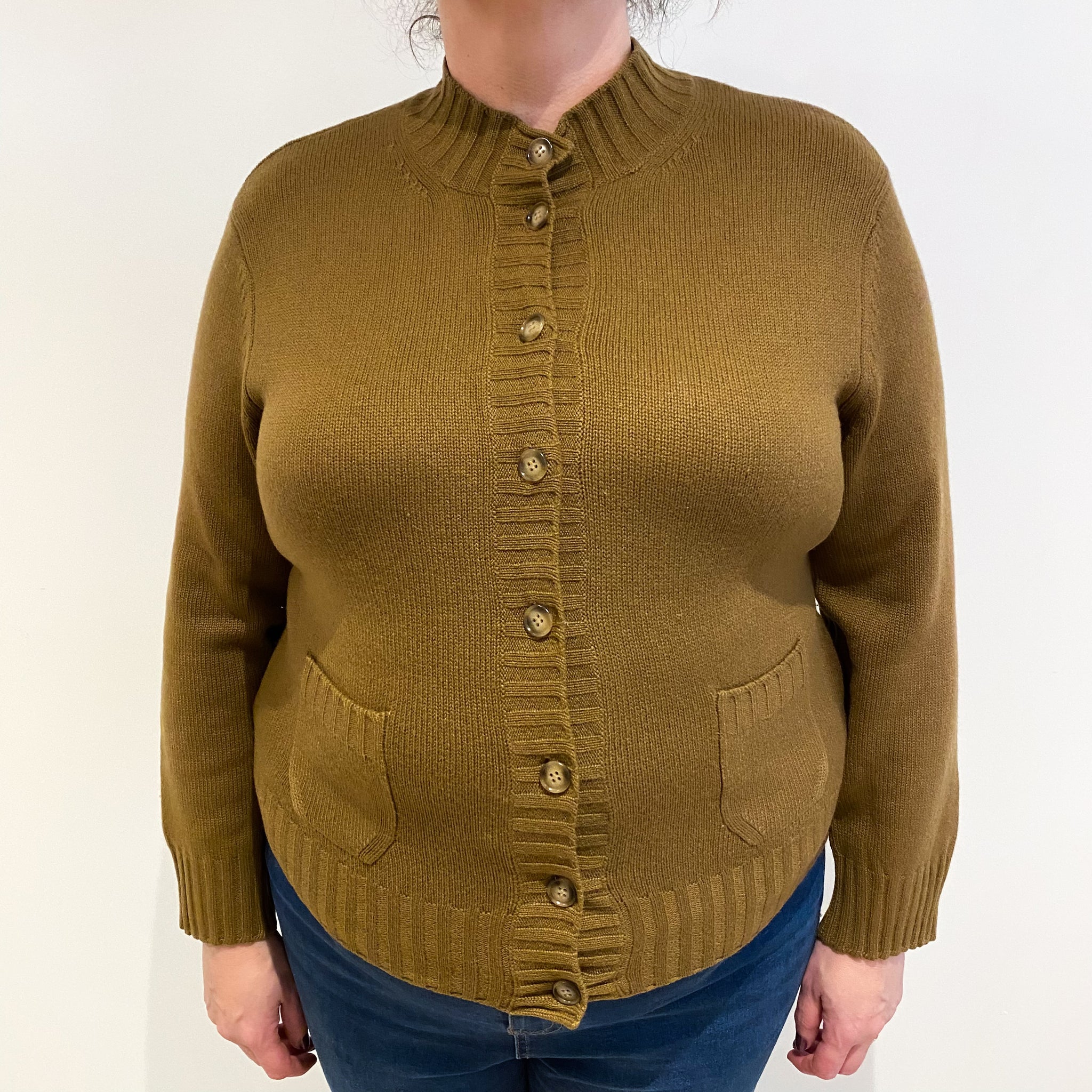 Nutmeg Brown Vintage Cashmere Cardigan Extra Large