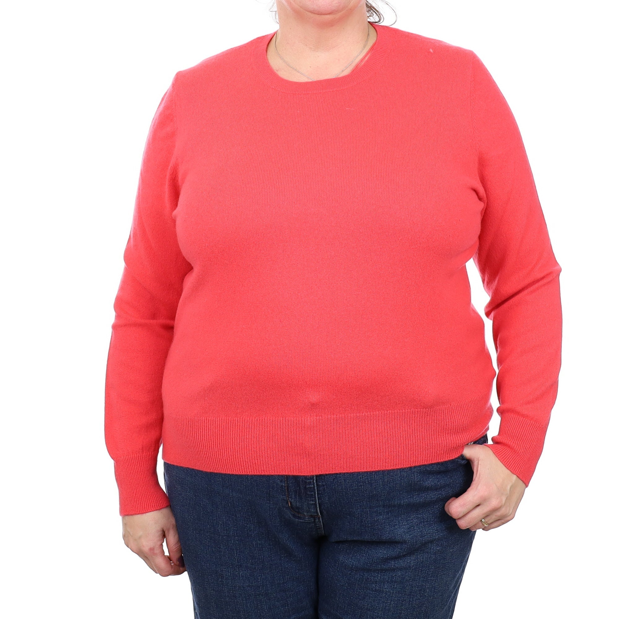 Watermelon Pink Cashmere Crew Neck Jumper Extra Large