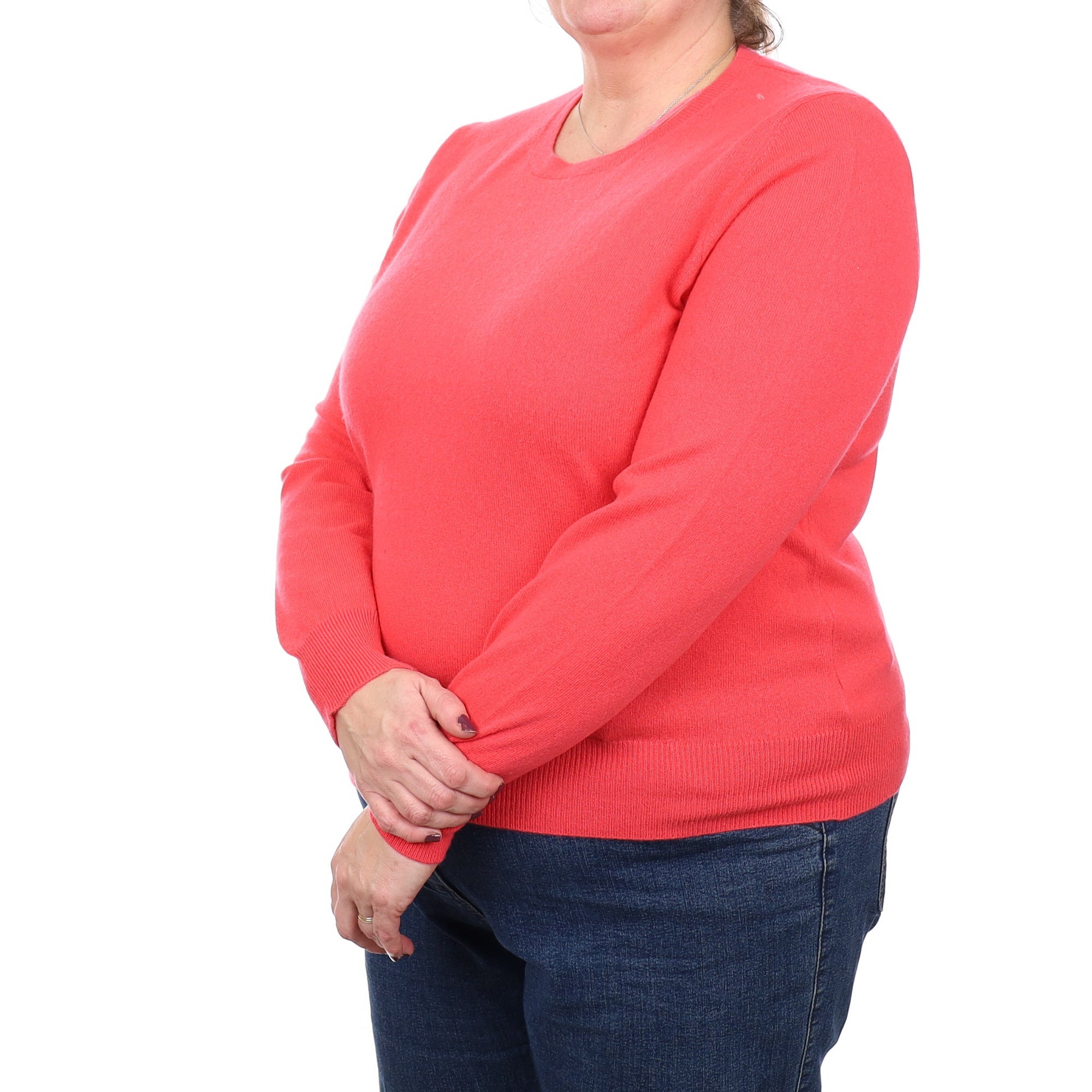 Watermelon Pink Cashmere Crew Neck Jumper Extra Large