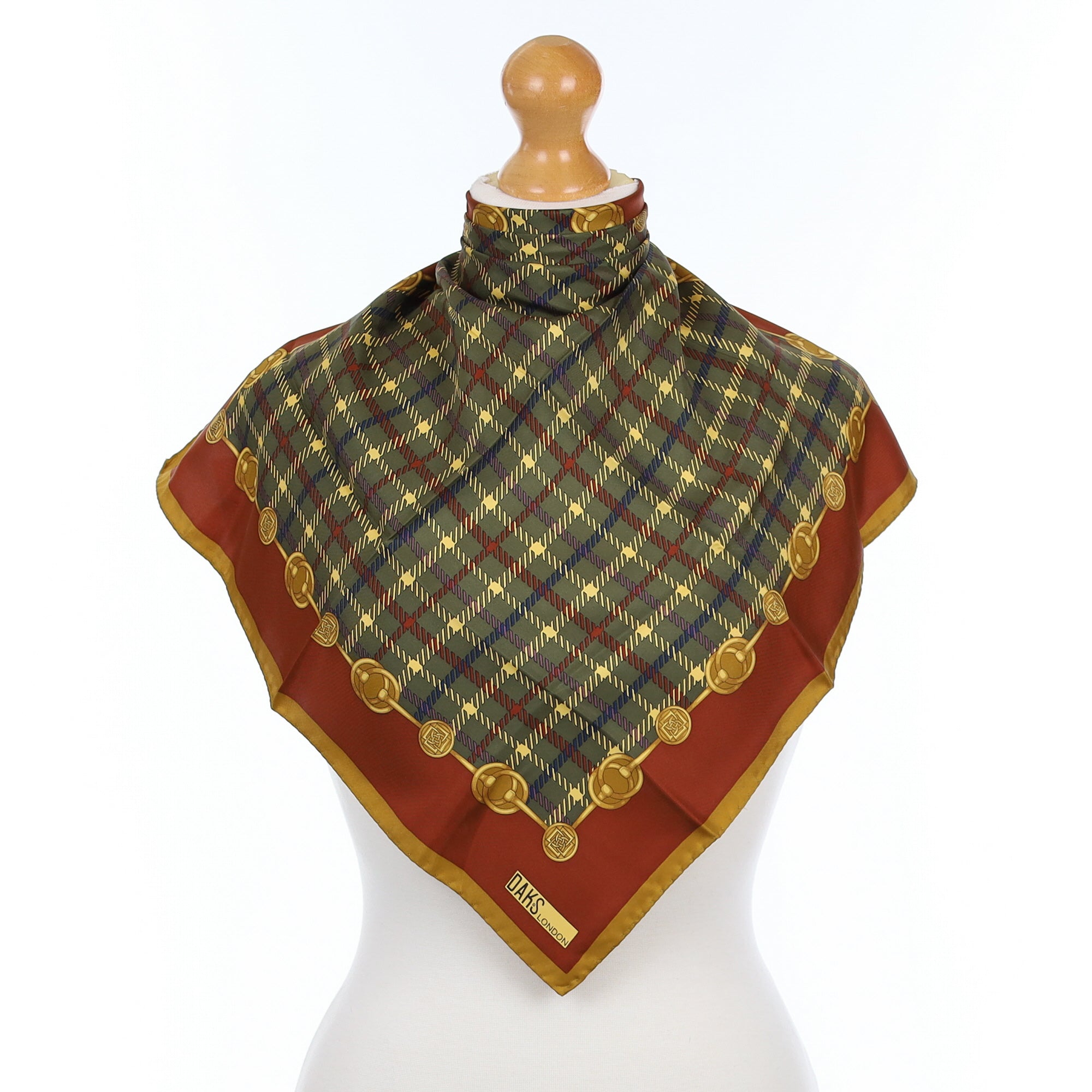 Brand New 1980’s DAKS Vintage Silk Scarf