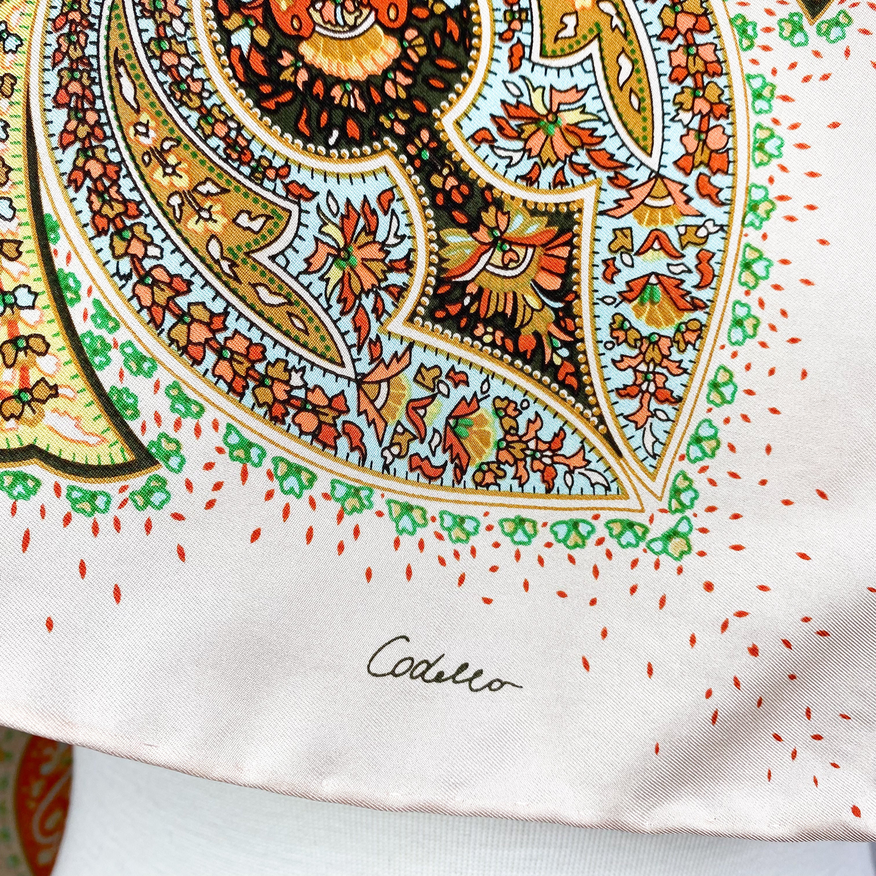 Codello Paisley Large Italian Vintage Silk Scarf