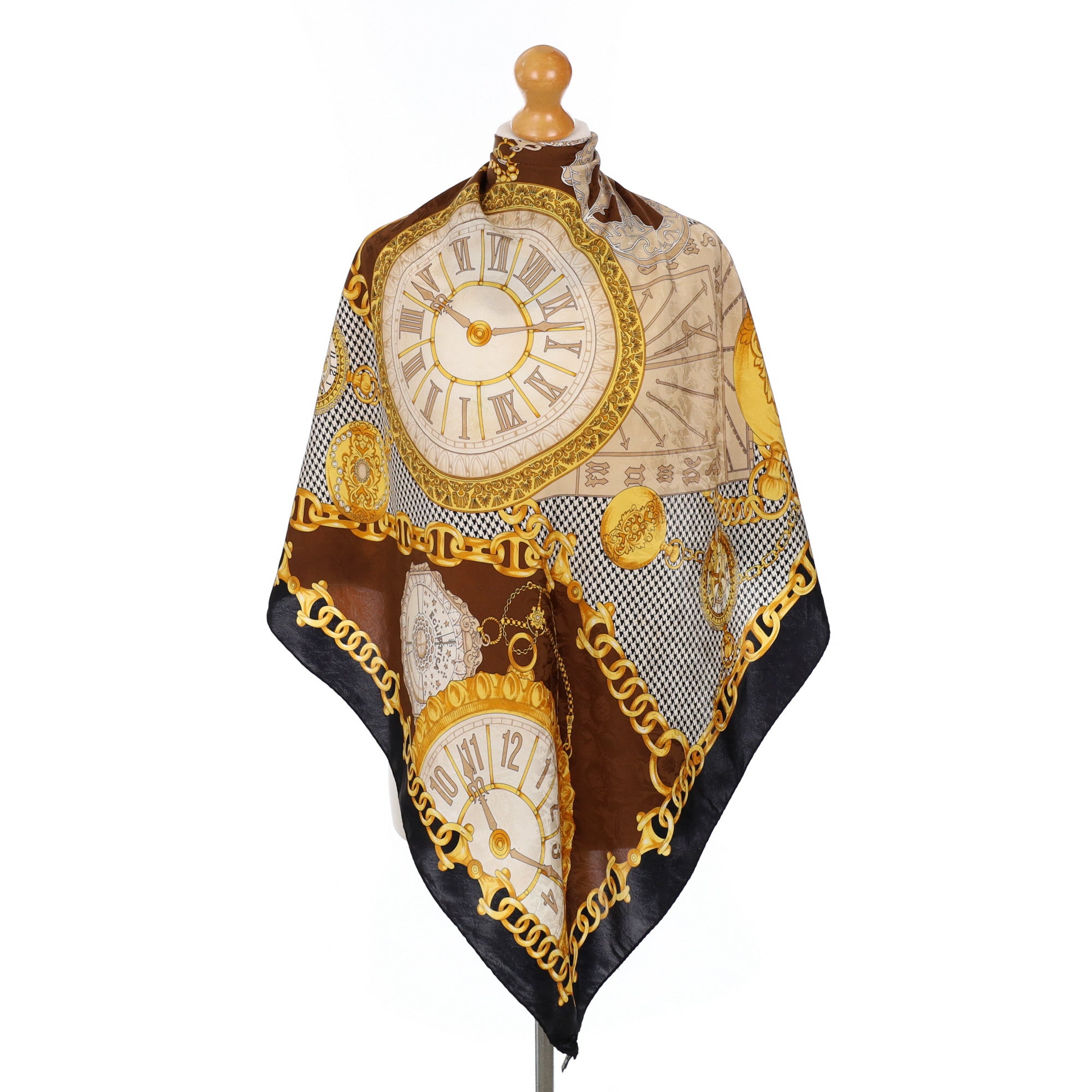 Clock Design Large Silk Scarf