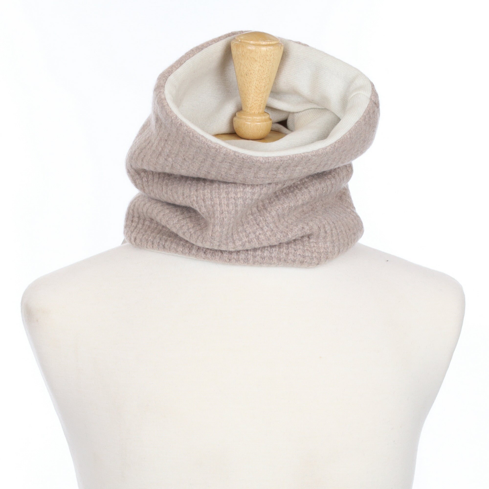 Fawn and Cream Textured Luxury Double Layered Snood