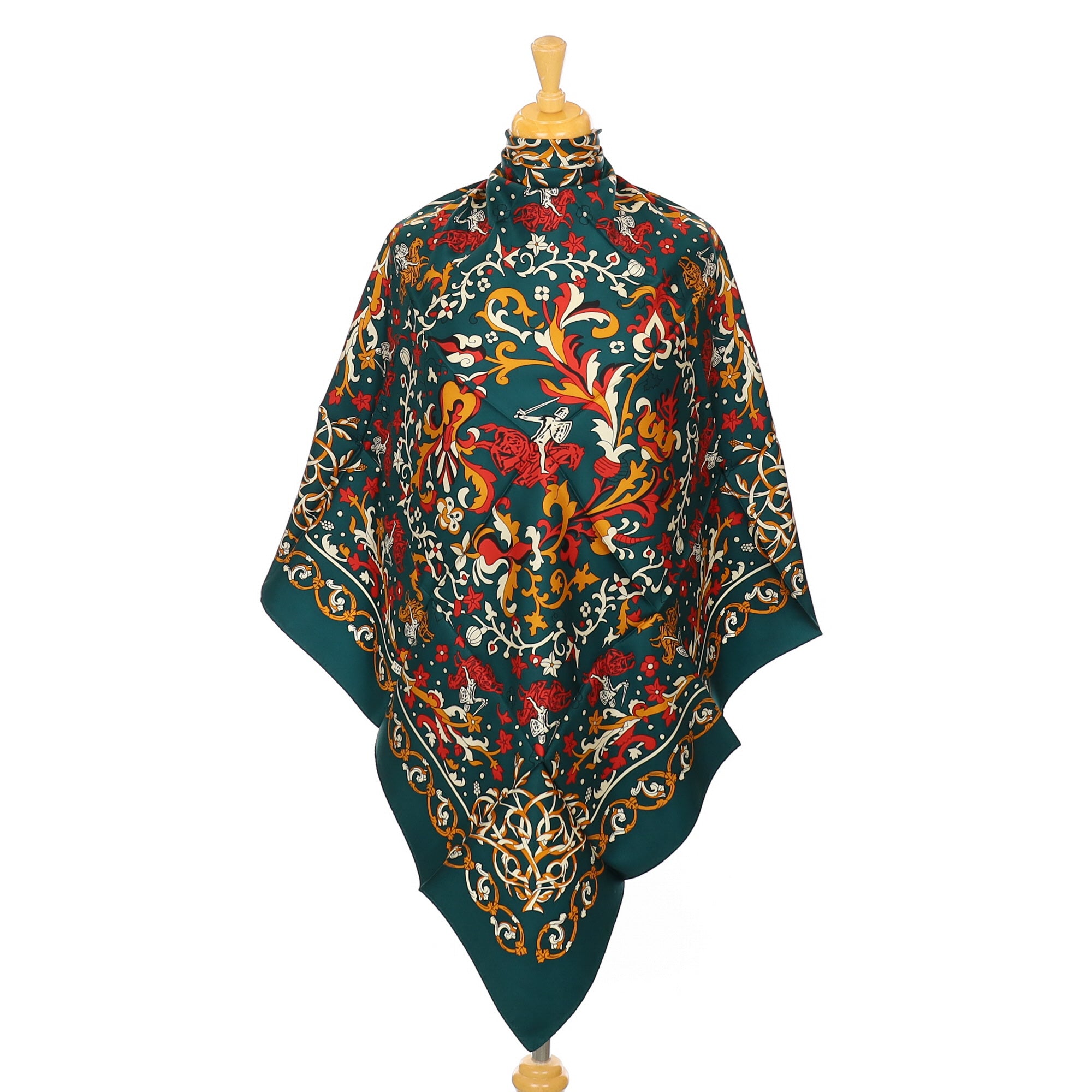 Immaculate Chivas Brothers Green Patterned Vintage Silk Scarf