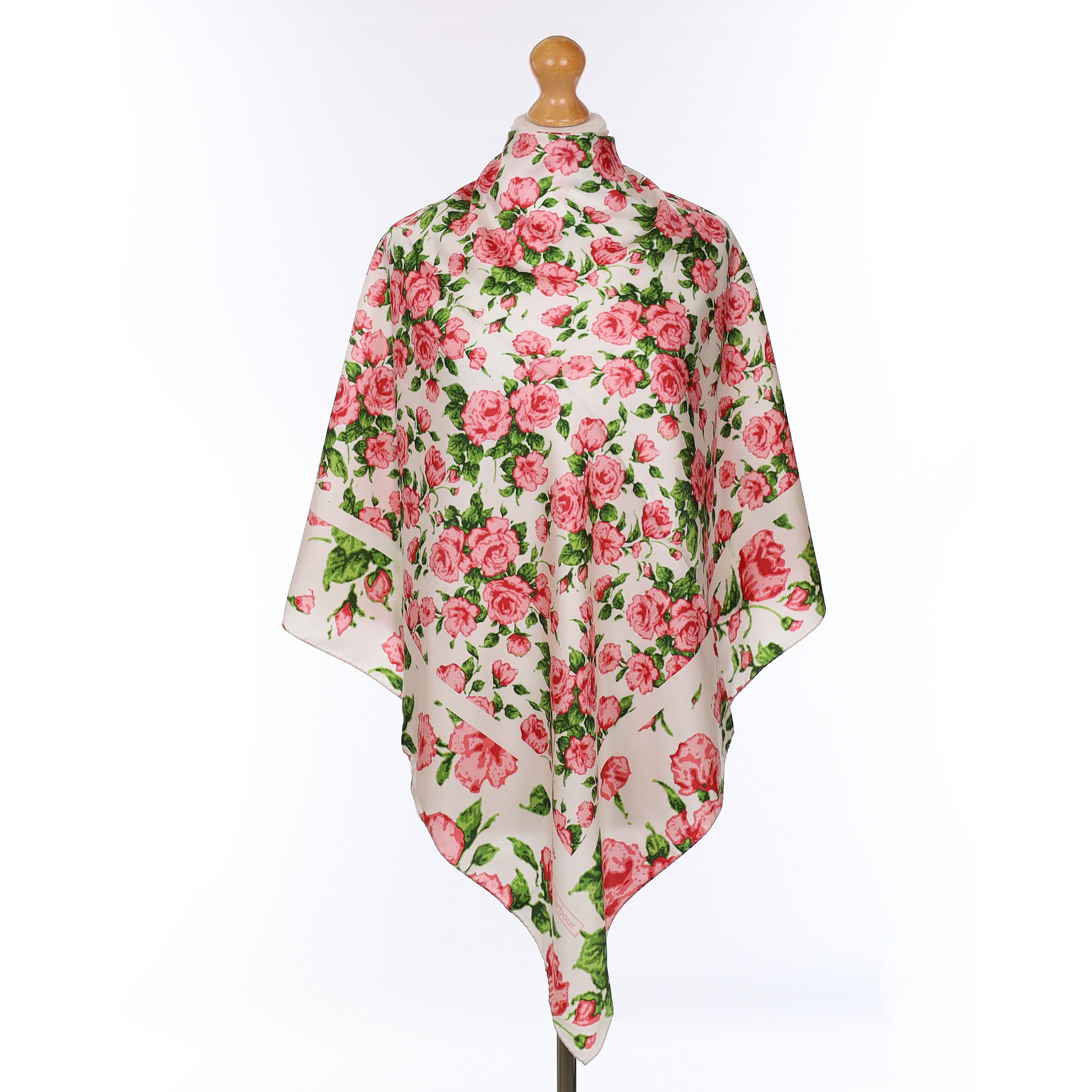 Barbour Floral Rose Design Silk Scarf
