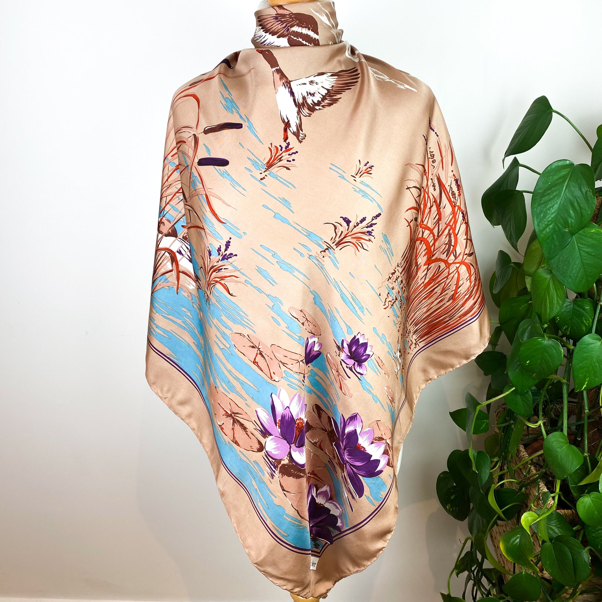 Pierre Charrier Floral Vintage Silk Scarf