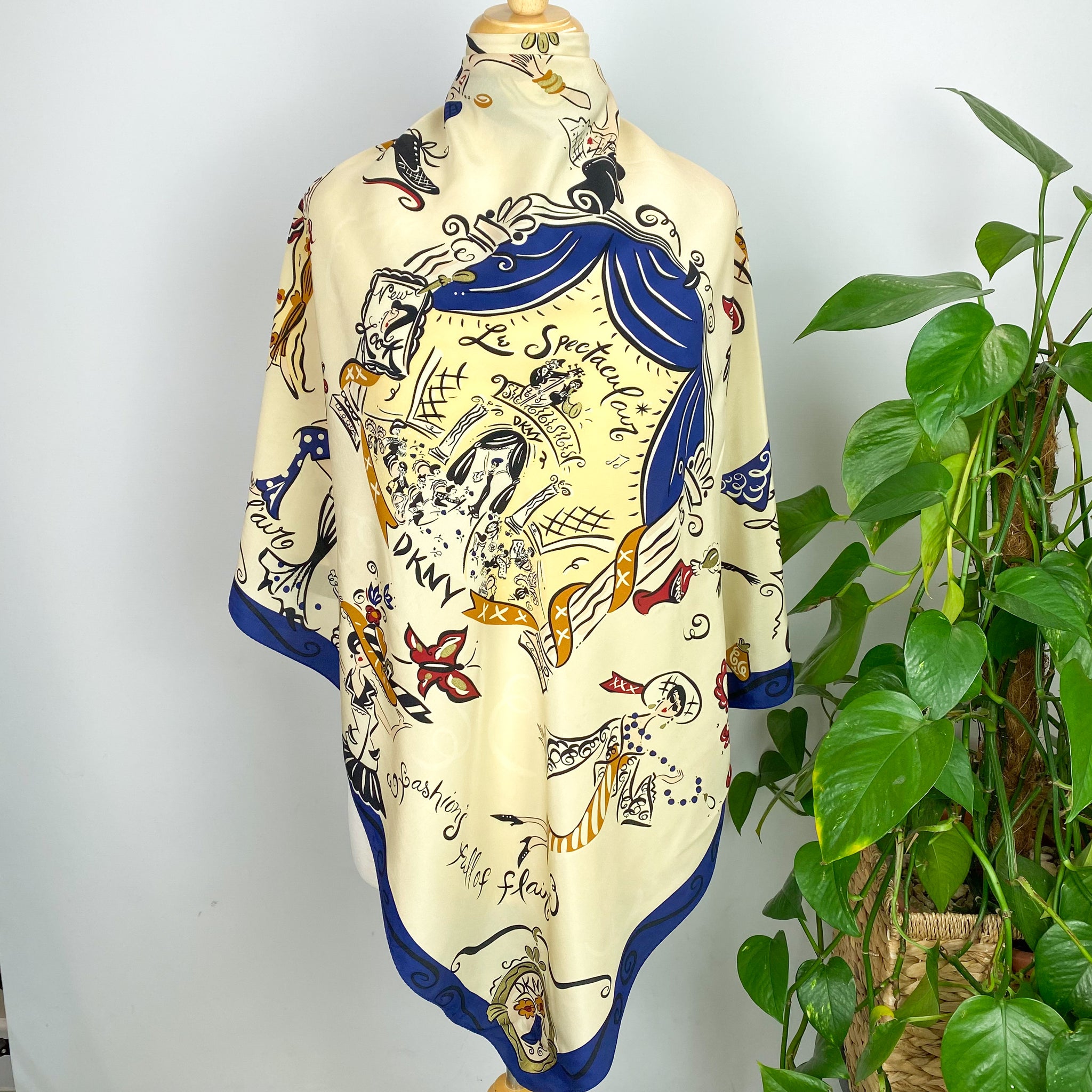 Large DKNY Fashion Silk Scarf