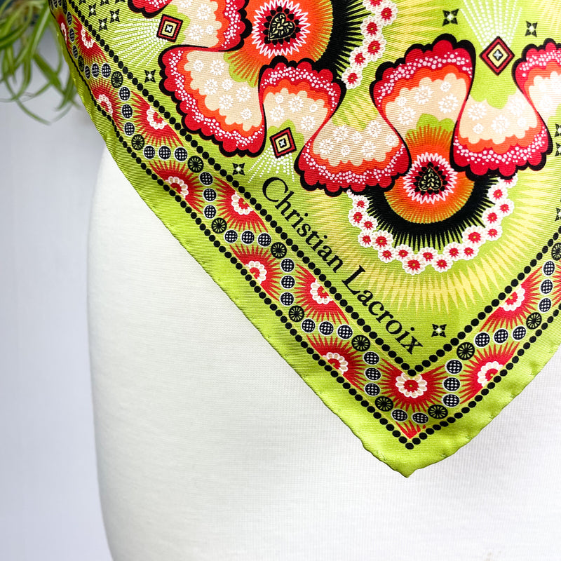 Christian Lacroix Floral Silk Scarf – NEARLY NEW CASHMERE CO.