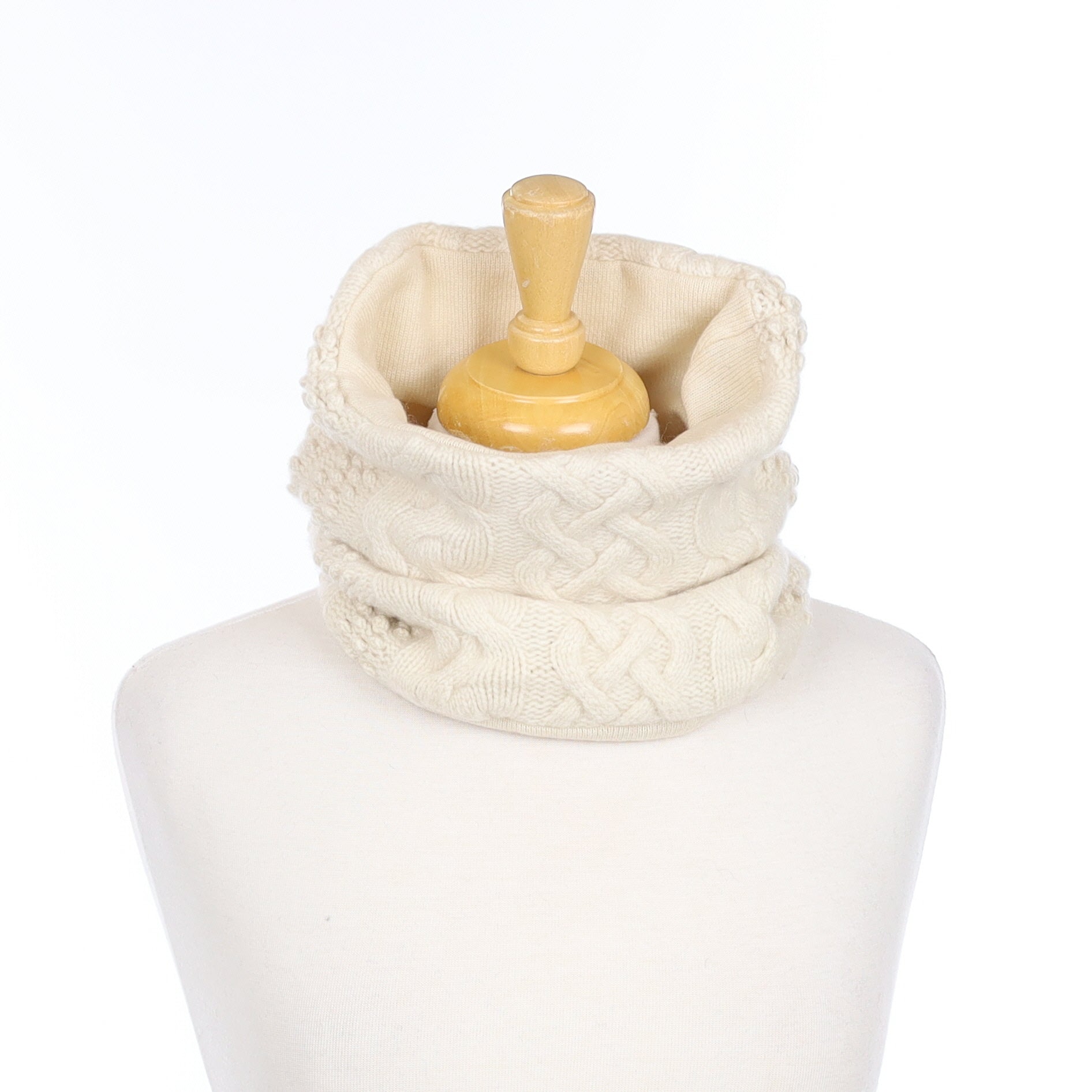 Cream Cable Luxury Double Layered Snood