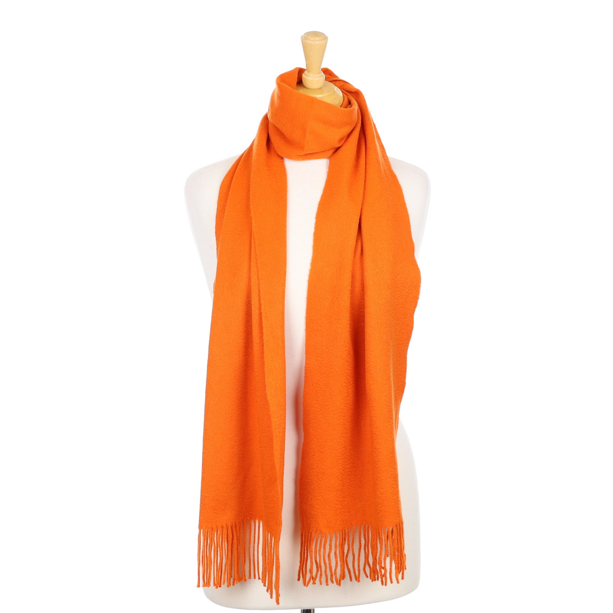 Tangerine Orange Cashmere Woven Scarf