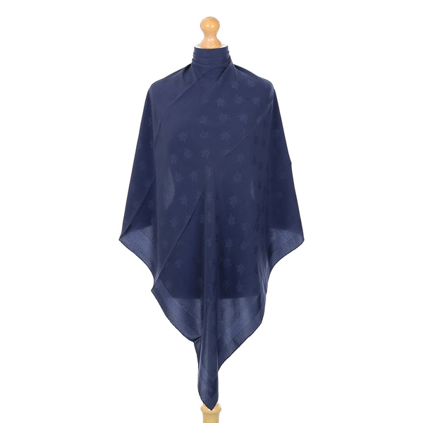Brand New Harrods Navy Blue Embroidered Silk Scarf