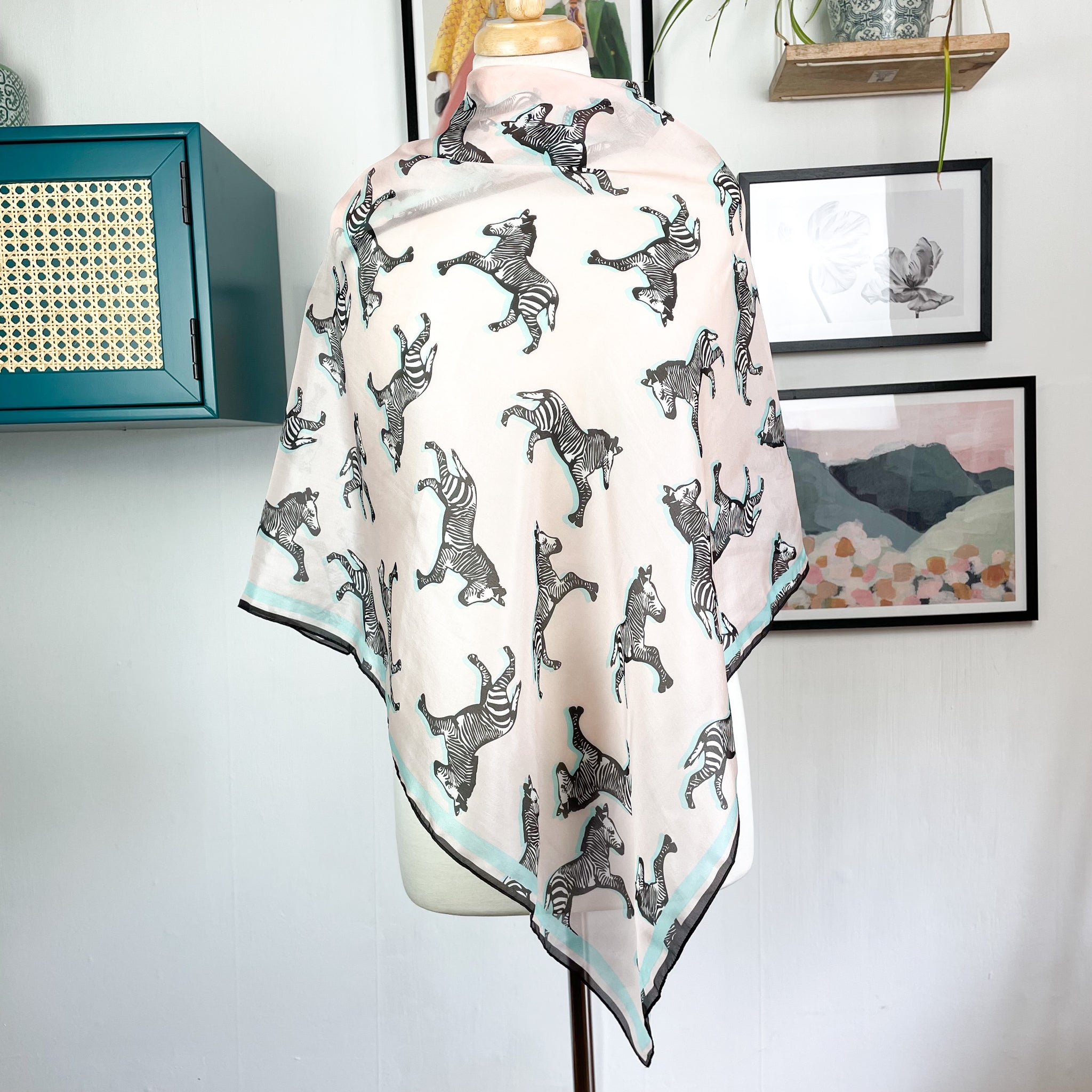 Brand New Boxed Tabitha Webb Zebra Silk Scarf