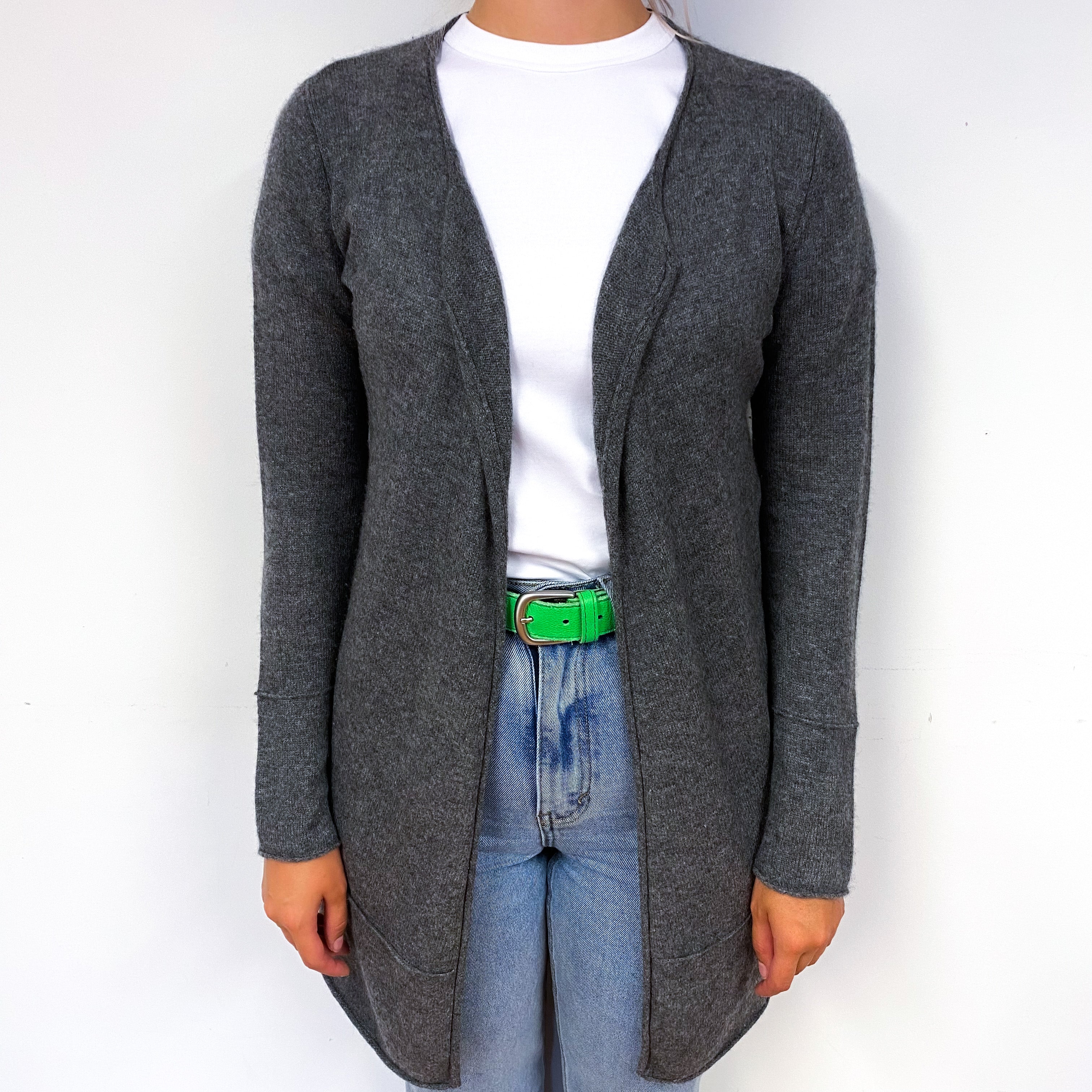 Magaschoni Slate Grey Slouchy Cashmere Waterfall Cardigan Small ...
