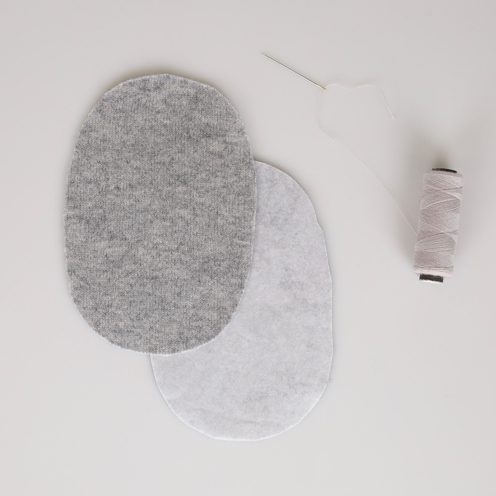 Large Mist Grey With Backing Elbow Patches