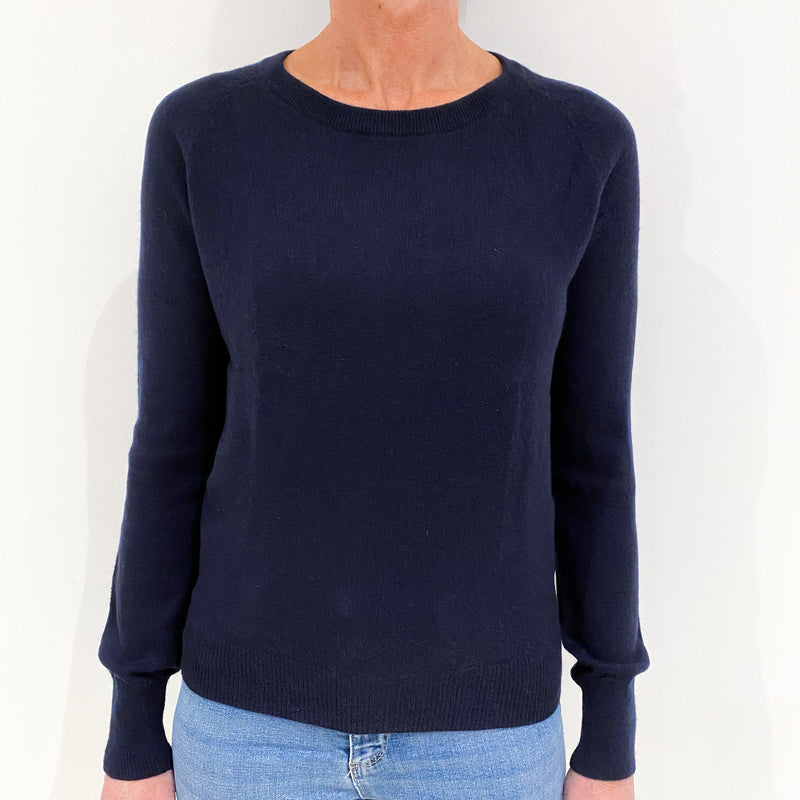 Navy Cashmere Crew Neck Jumper Small – NEARLY NEW CASHMERE CO.