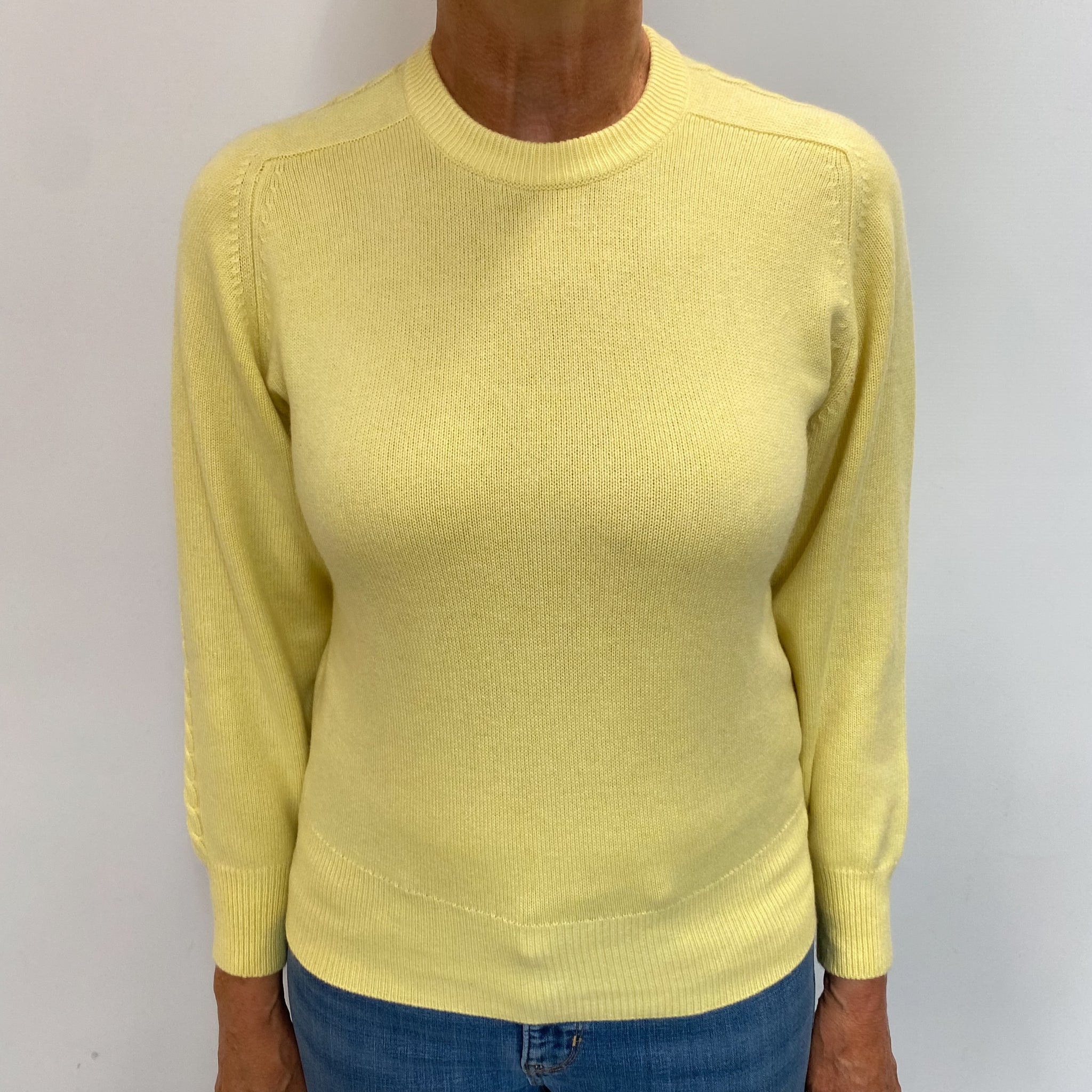 Pineapple Yellow Cashmere Crew Neck Jumper Medium