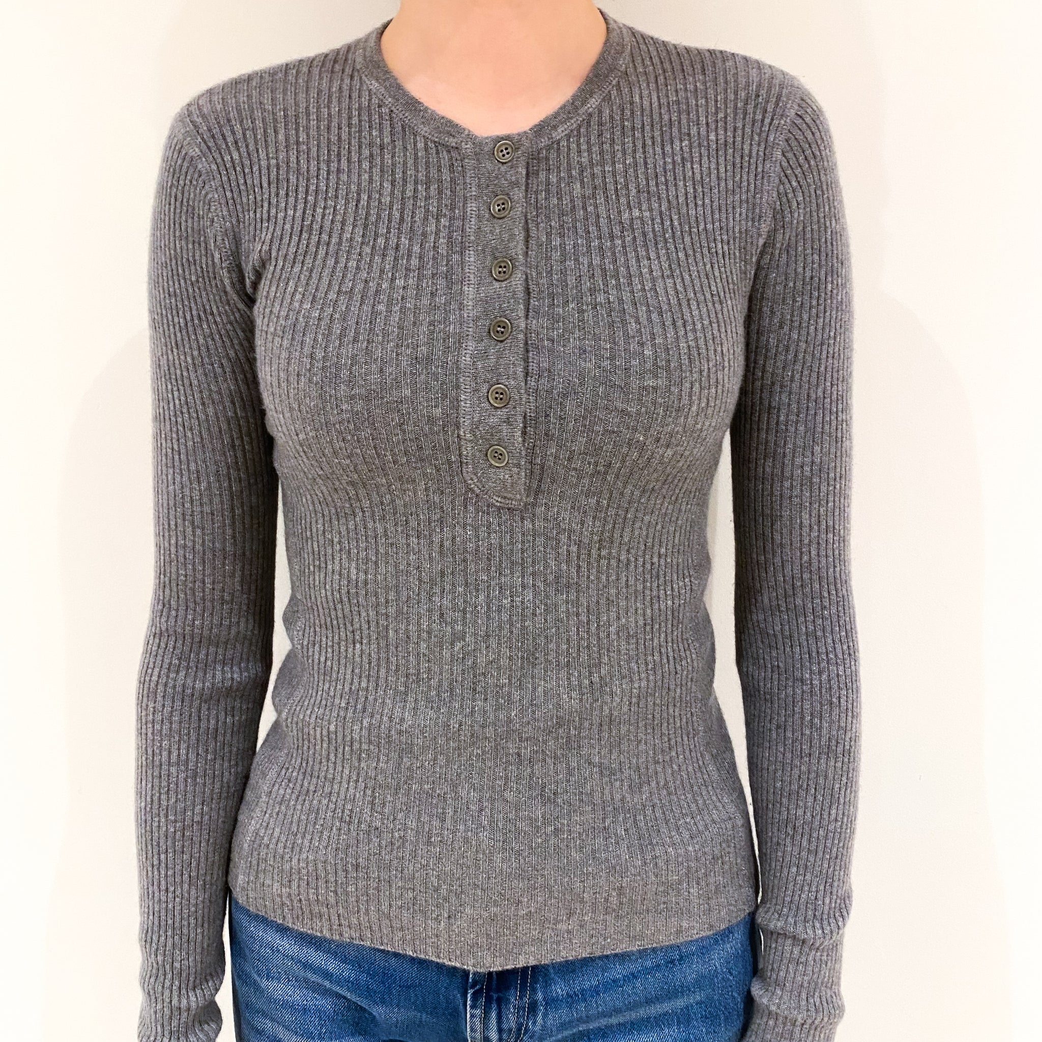Tsesay Ash Grey Cashmere Crew Neck Jumper Extra Small