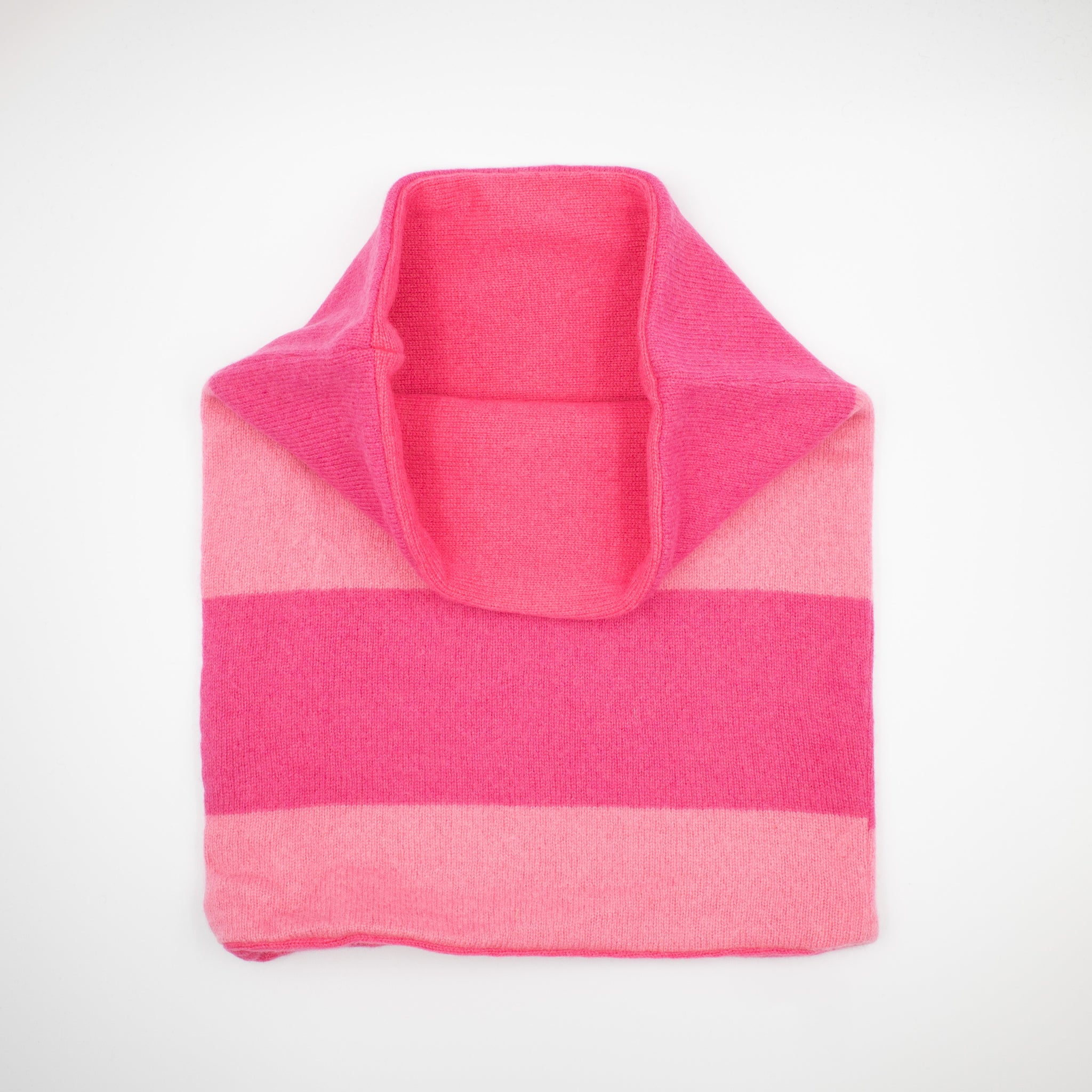 Candy and Hot Pink Stripe Luxury Double Layered Snood