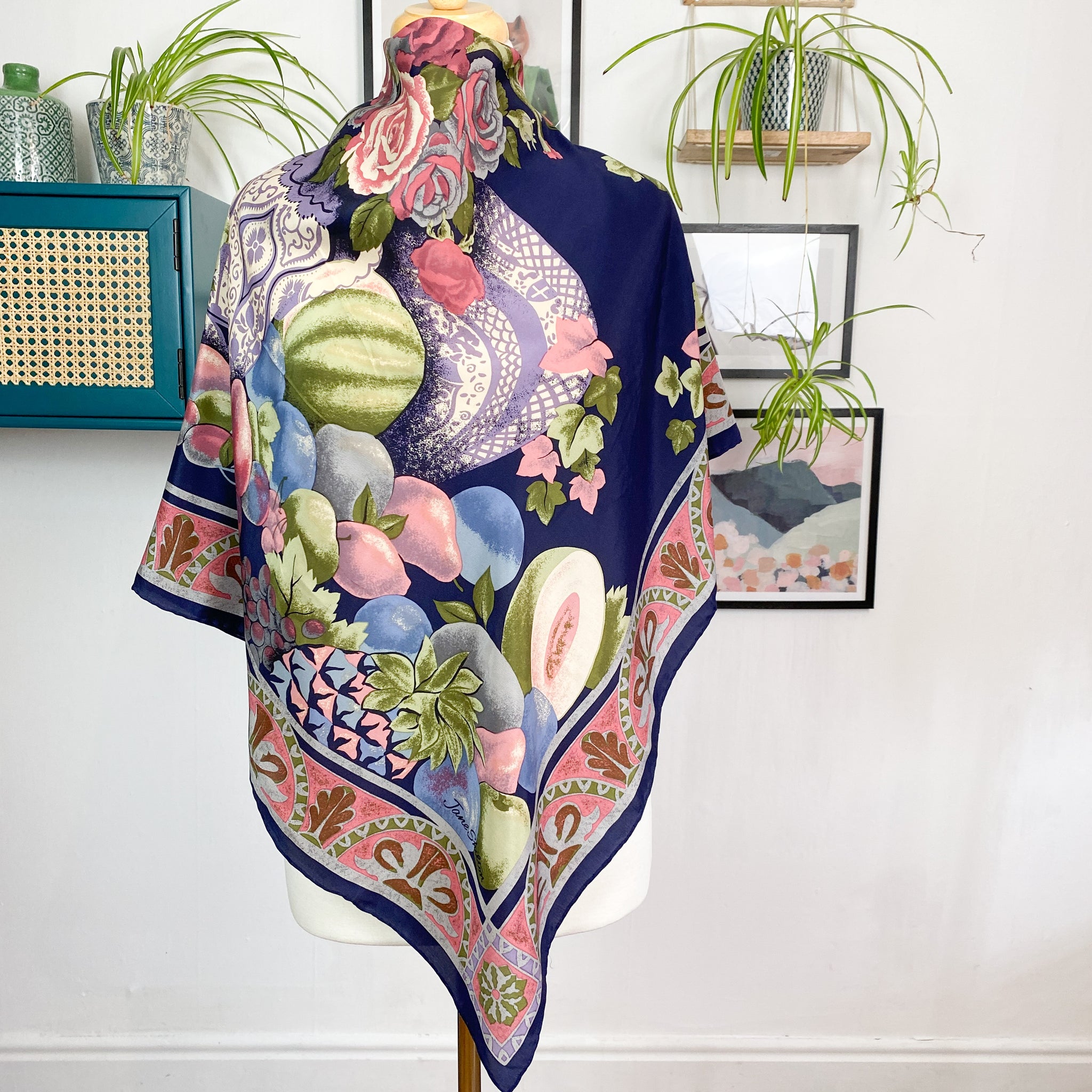 Jane Shilton Fruits and Flowers Silk Scarf