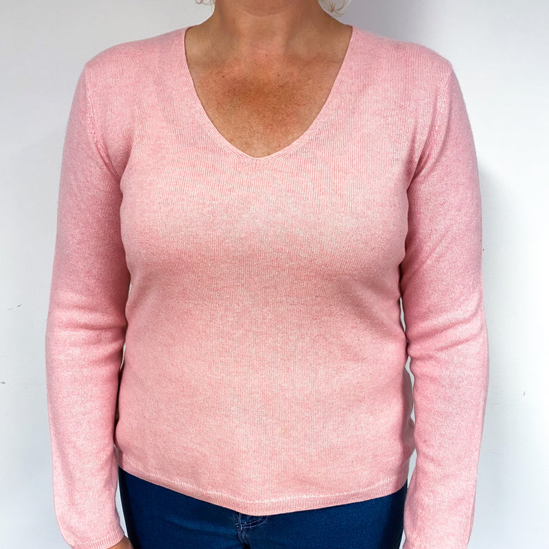 Bubblegum Pink Cashmere V-Neck Jumper Large – NEARLY NEW CASHMERE CO.
