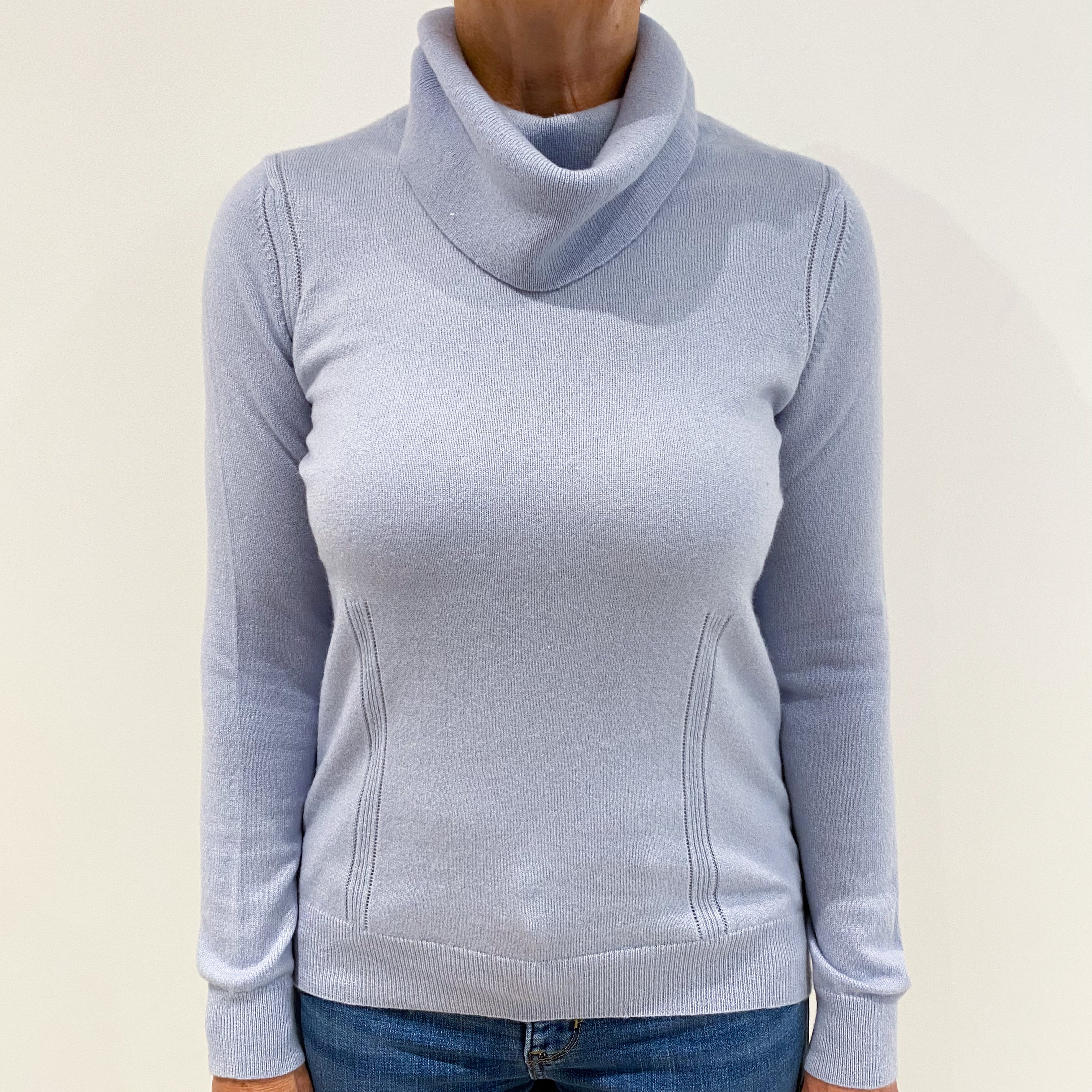 Jaeger Sky Blue Cashmere Cowl Neck Jumper Medium – NEARLY NEW CASHMERE CO.