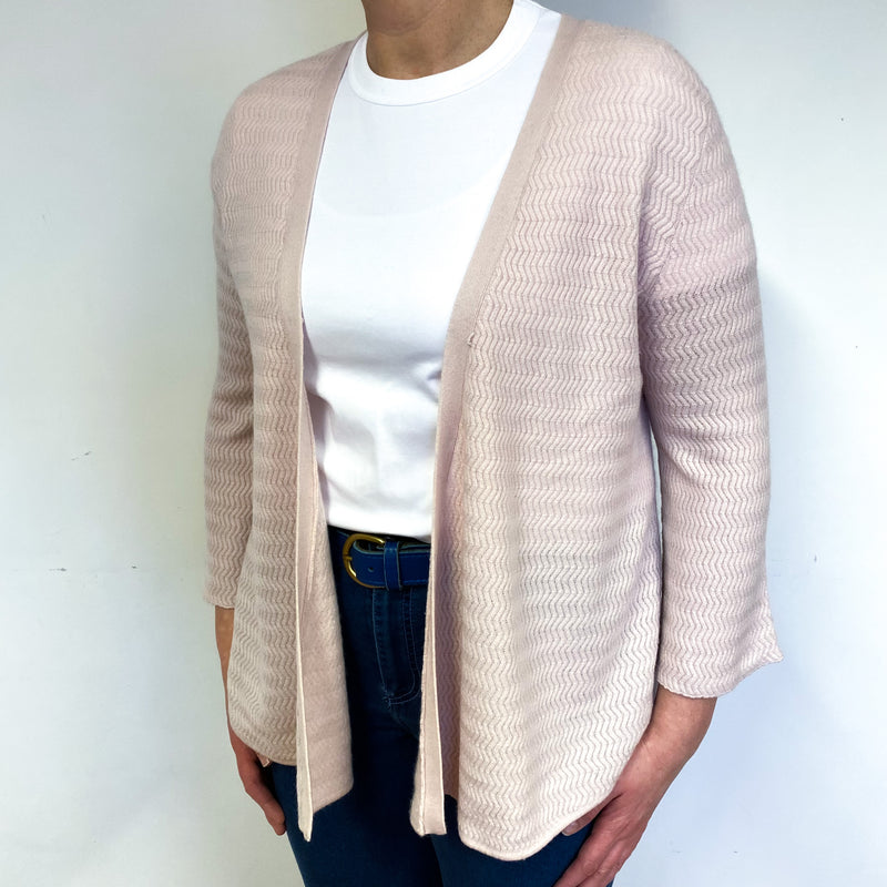 Ice Pink Cashmere Waterfall Cardigan Large – NEARLY NEW CASHMERE CO.