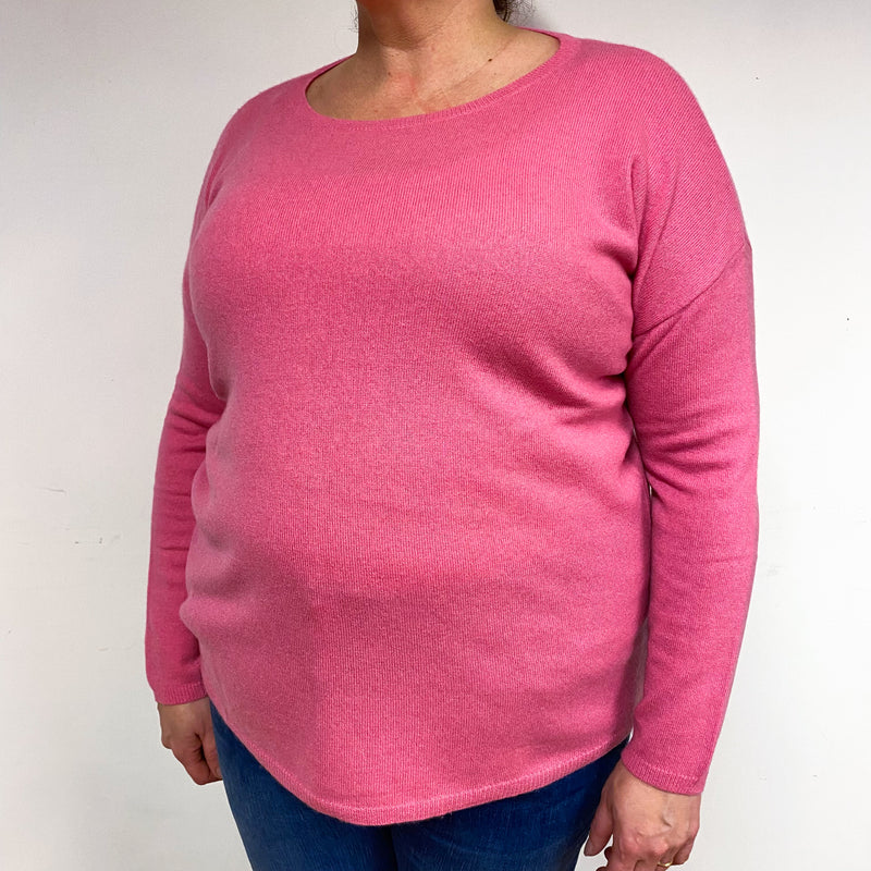 Watermelon Pink Cashmere Crew Neck Jumper Extra Large – NEARLY NEW ...