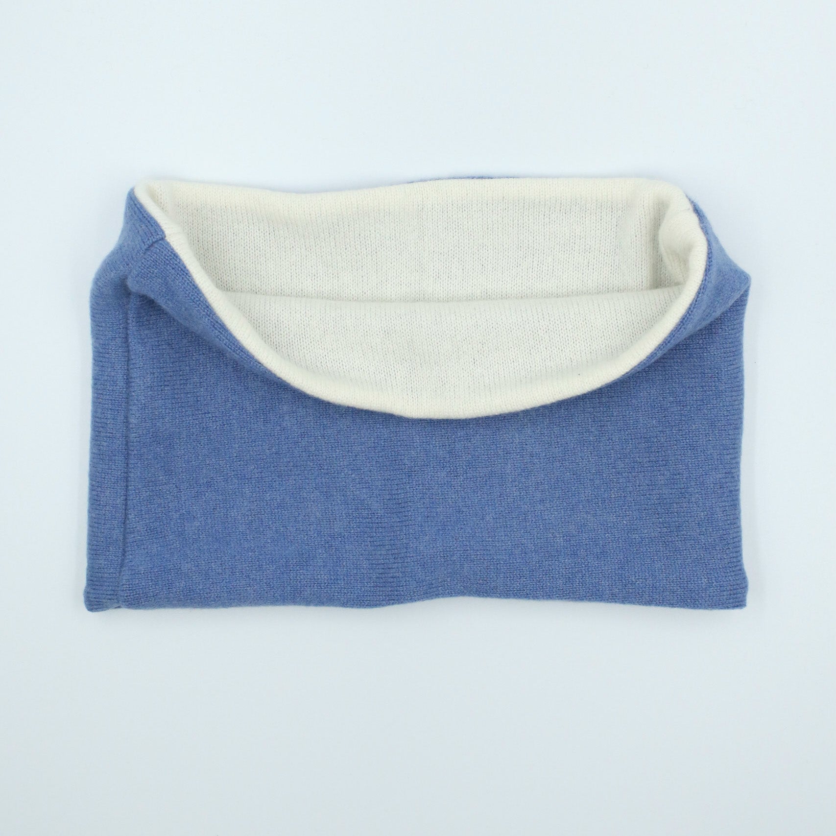 Denim Blue and Winter White Neck Warmer