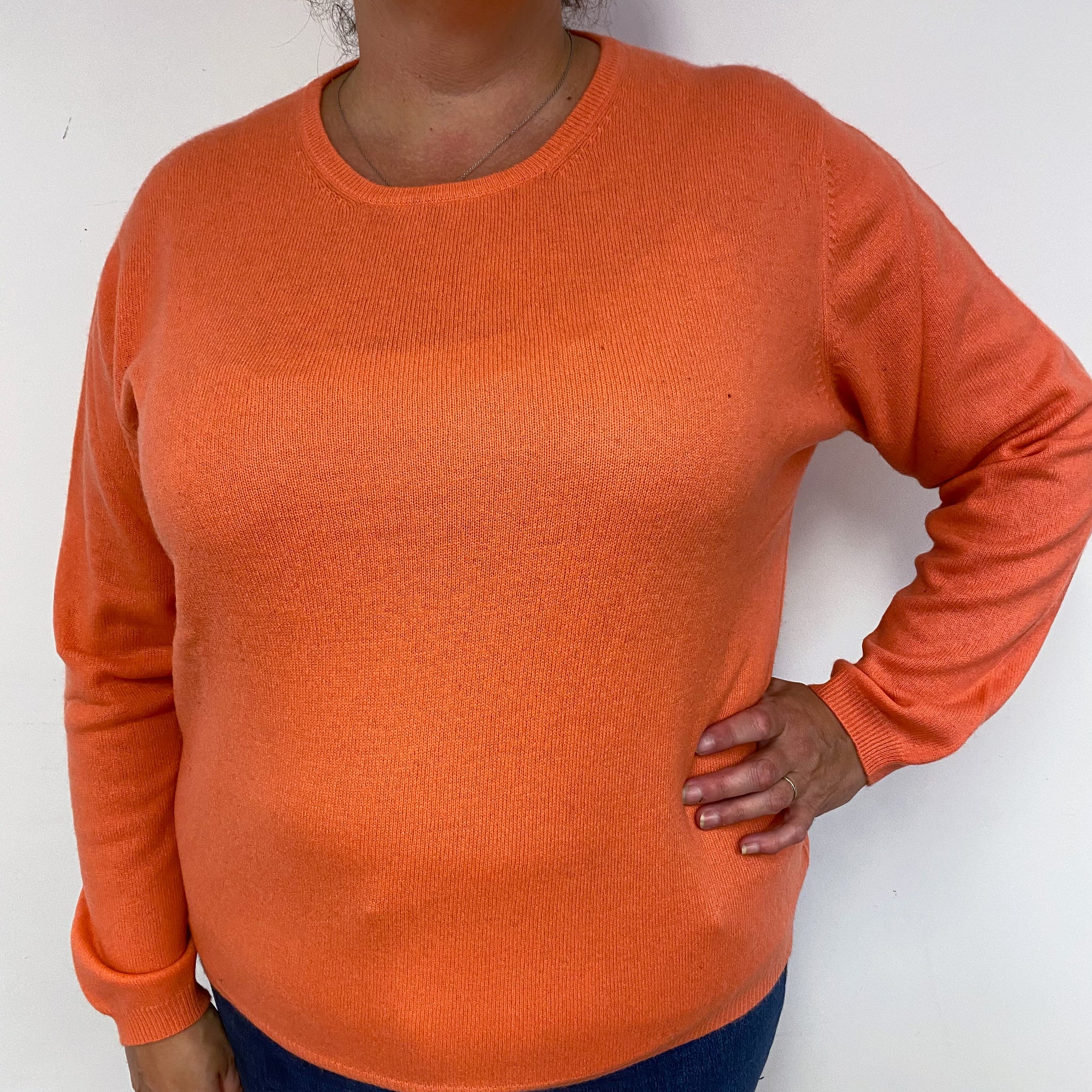 Sunset Orange Crew Neck Jumper Extra Large