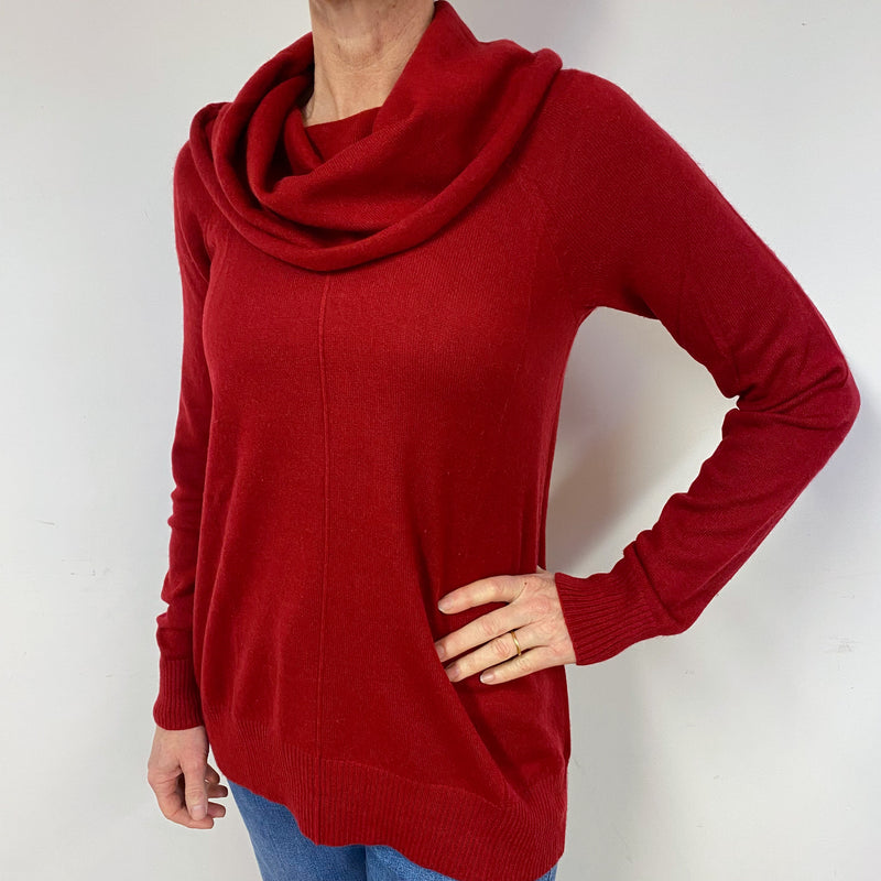 Crimson Red Cashmere Cowl Neck Jumper Medium – NEARLY NEW CASHMERE CO.